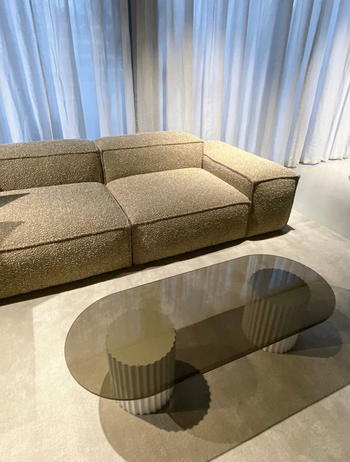 Ridge Oval Glass Coffee Table – Beeline Design