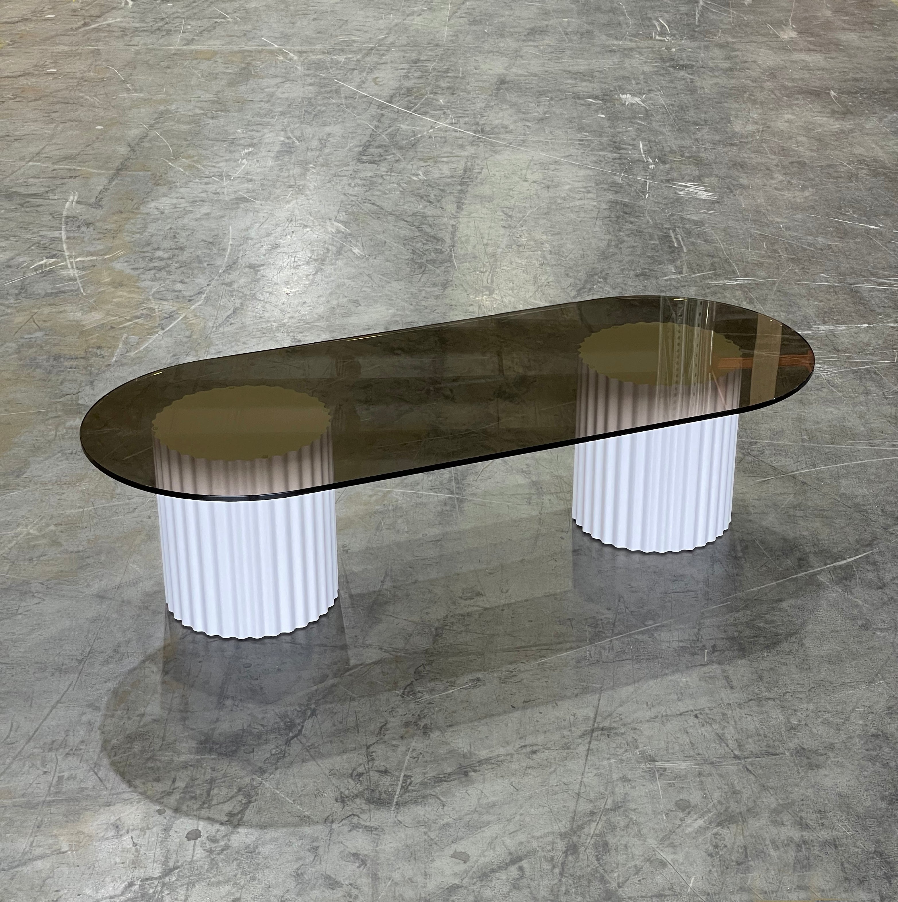 Ridge Oval Glass Coffee Table – Beeline Design