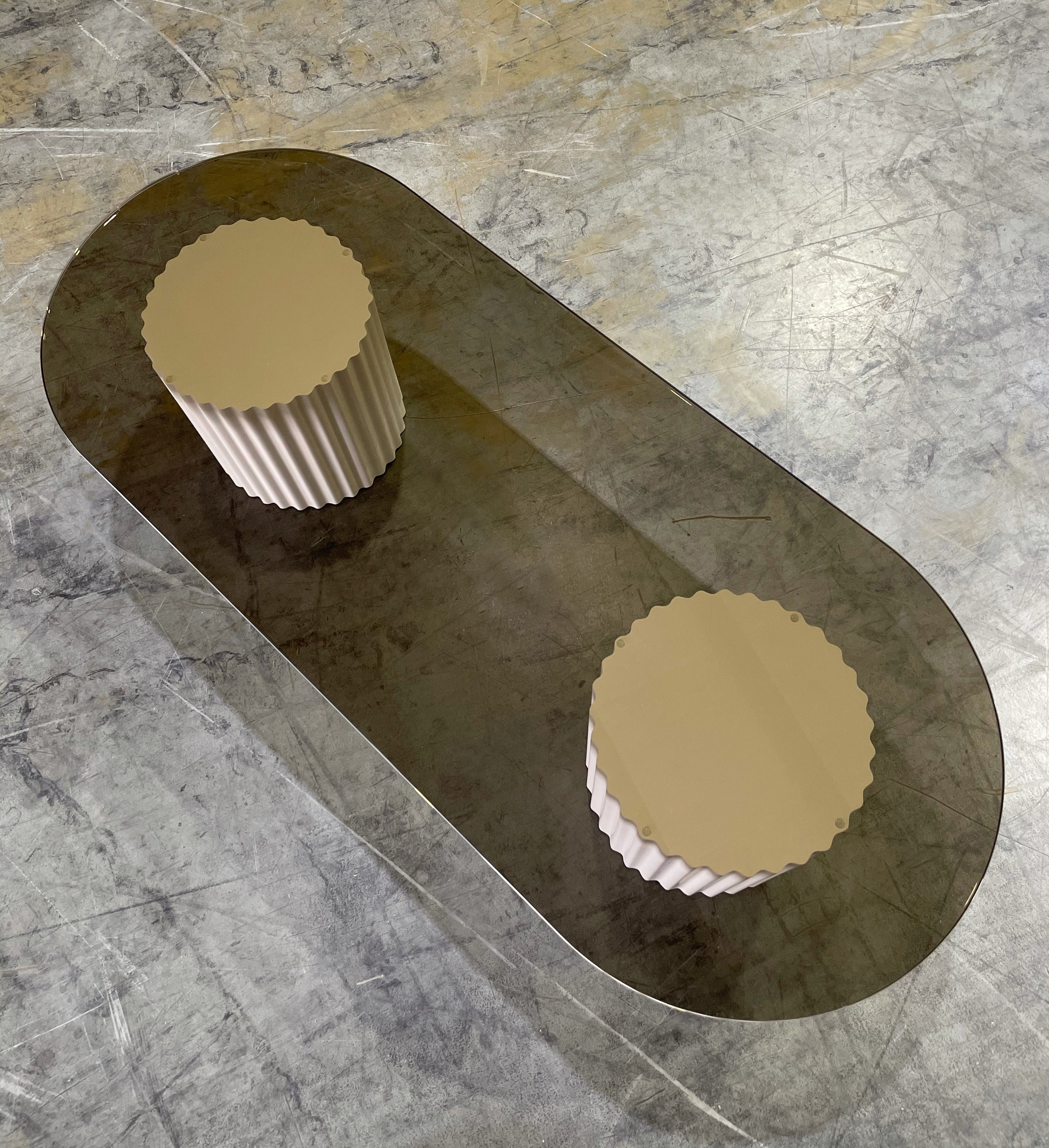 Ridge Oval Glass Coffee Table – Beeline Design